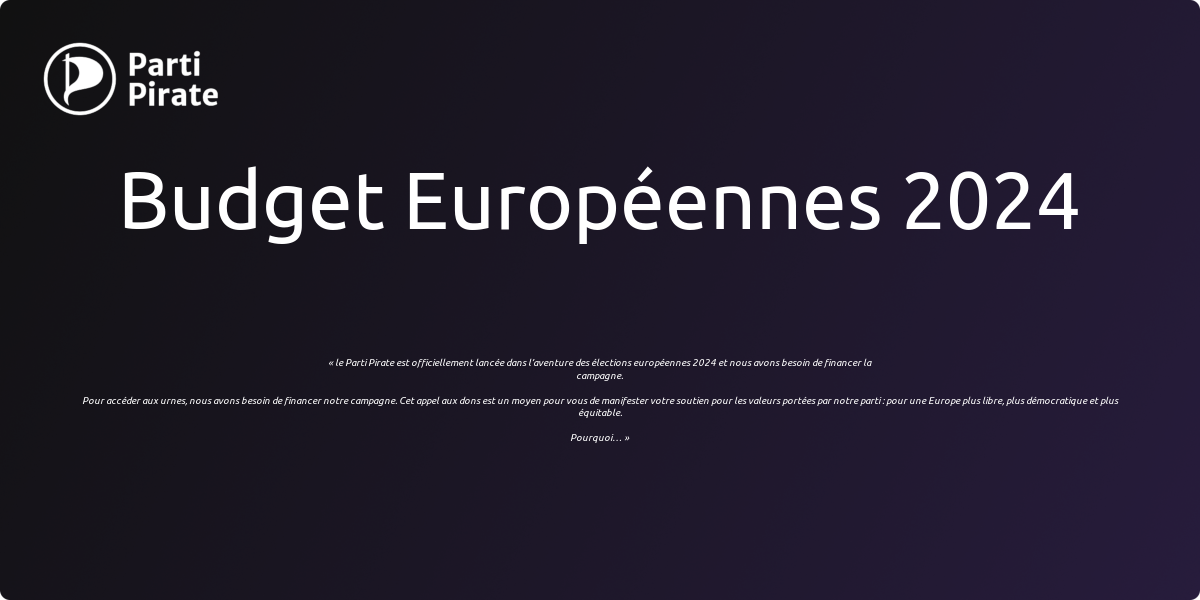 Parti Pirate - Budget Européennes 2024