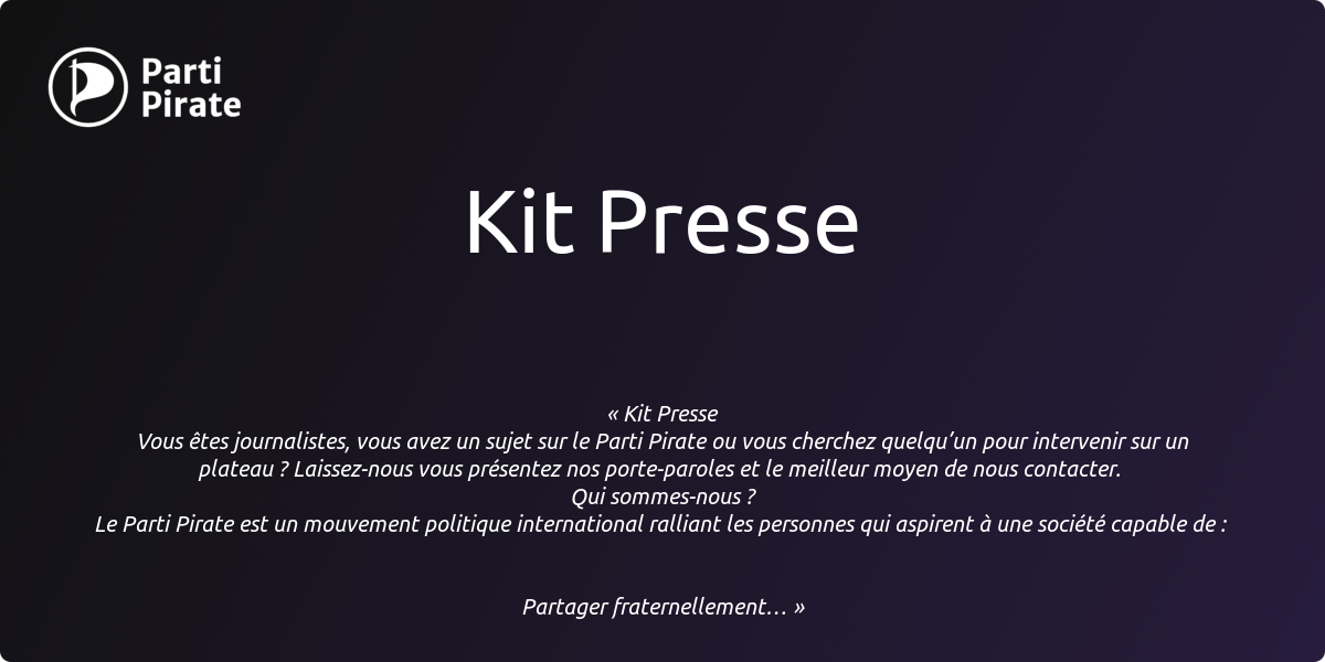 Parti Pirate - Kit Presse