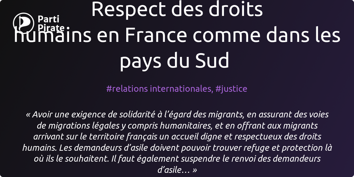 Parti Pirate - Respect des droits humains en France comme dans les pays ...
