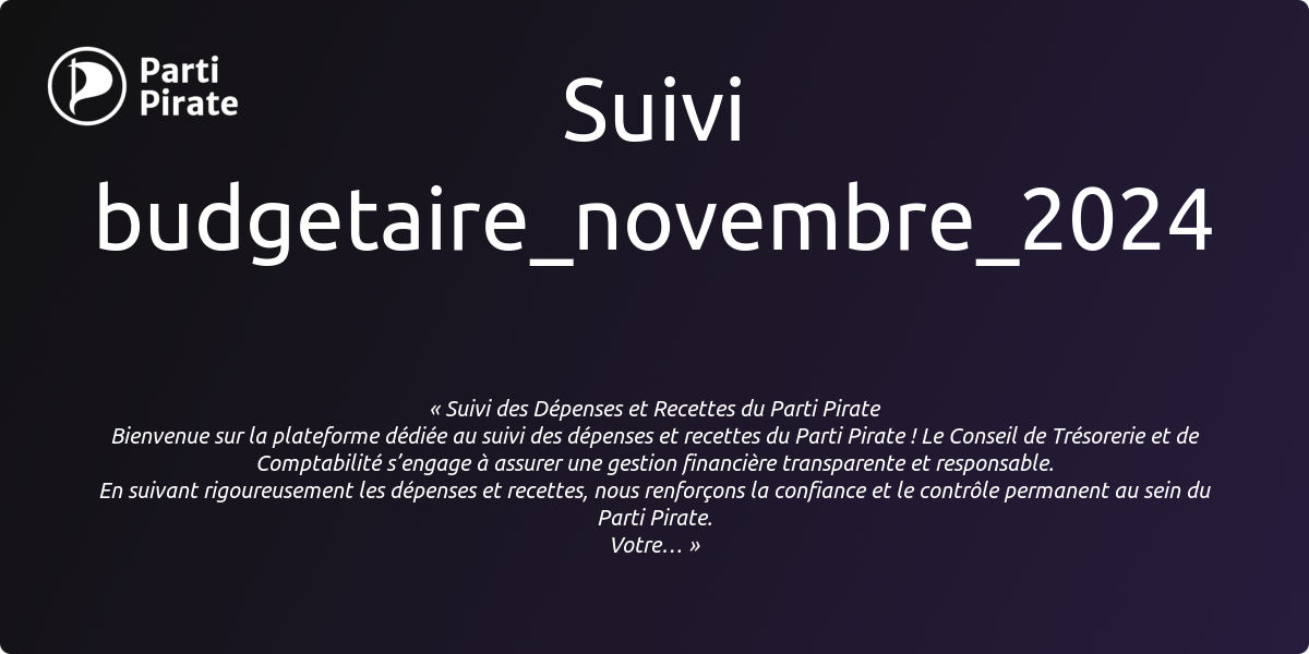 Parti Pirate - Suivi budgetaire_novembre_2024