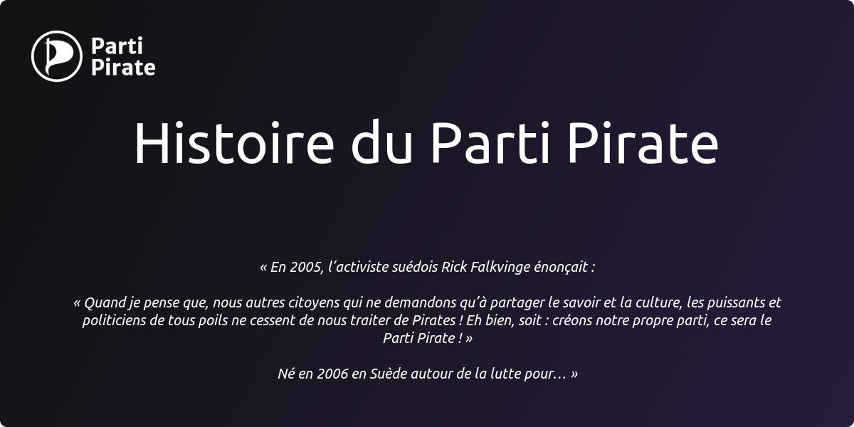 Parti Pirate - Histoire du Parti Pirate